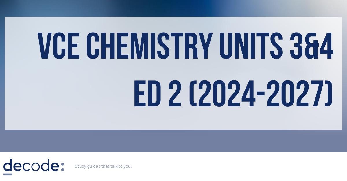 Single Volumes: VCE Chemistry Units 3&4 Ed 2 (2024-2027)