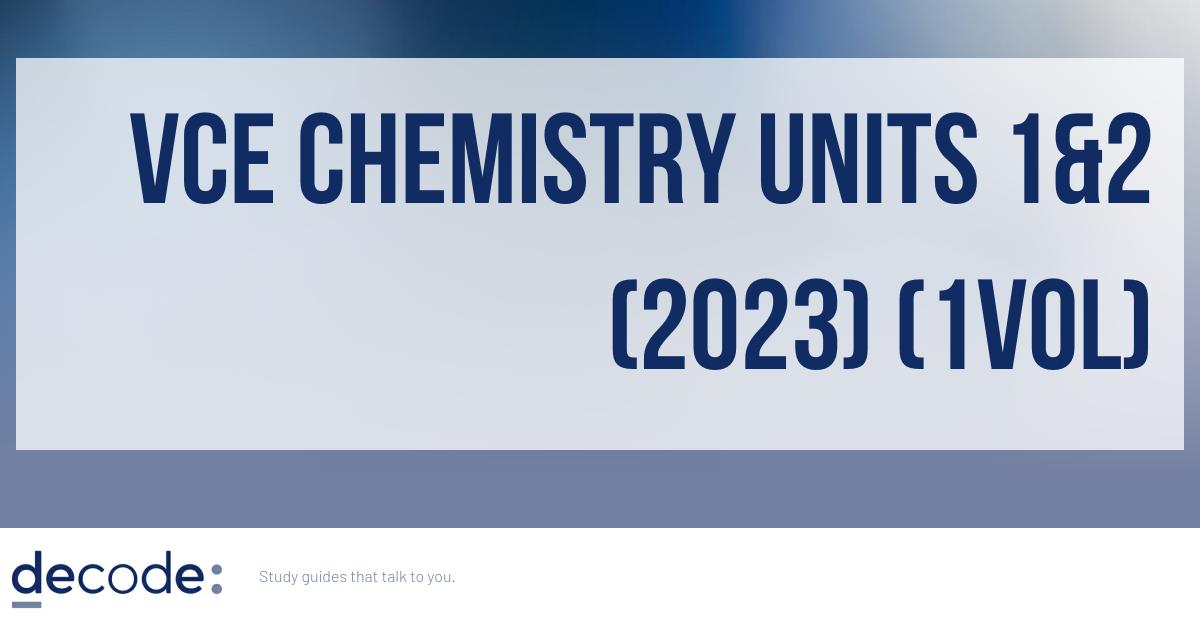 VCE Subject Supersets: VCE Chemistry Units 1&2 (2023) (1vol)