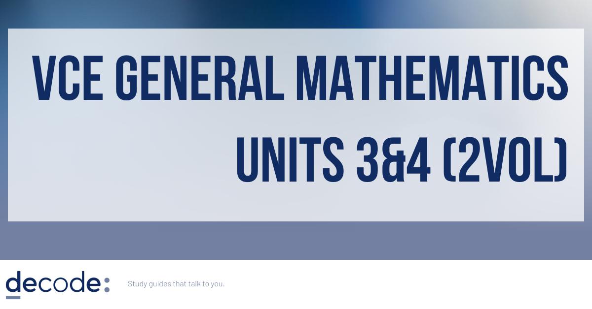 VCE Subject Supersets: VCE General Mathematics Units 3&4 (2vol)
